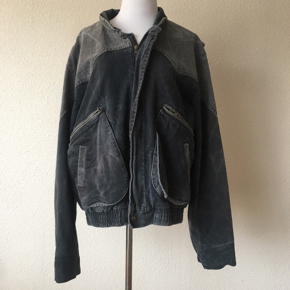 Oui | Jackets & Coats | Vintage Oui Black Distressed Denim Jacket ...